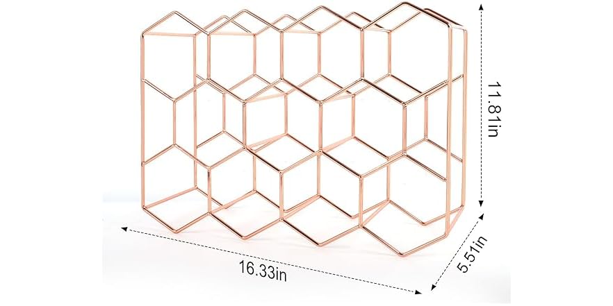 Rose Gold Countertop Wine Rack 14 Bottles