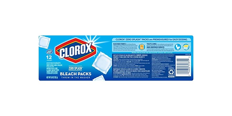 4Pk Clorox Zero Splash Bleach Packs