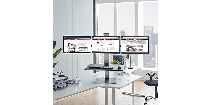Victor Triple Monitor Standing Desk Convert
