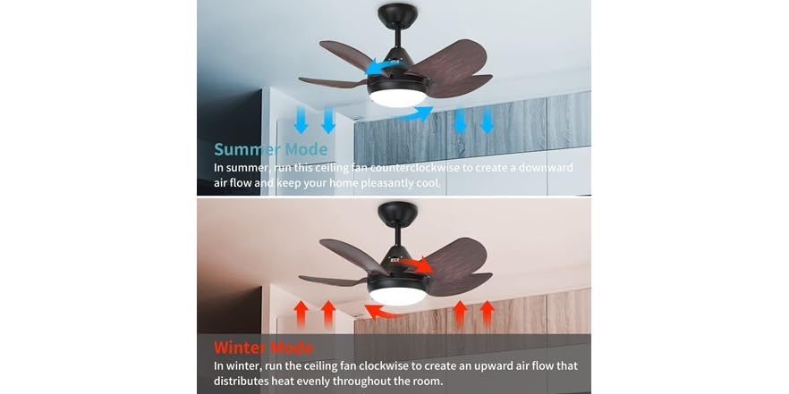 CJOY 30" Ceiling Fan with Lights