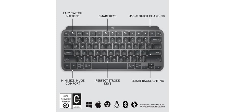 Logitech MX Keys Mini Minimalist Wireless Keyboard