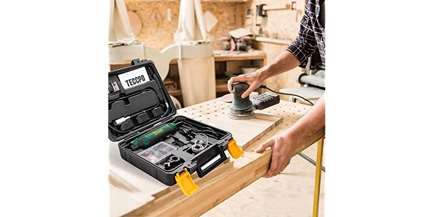 TECCPO Rotary Tool Kit w/114 pcs and storage box