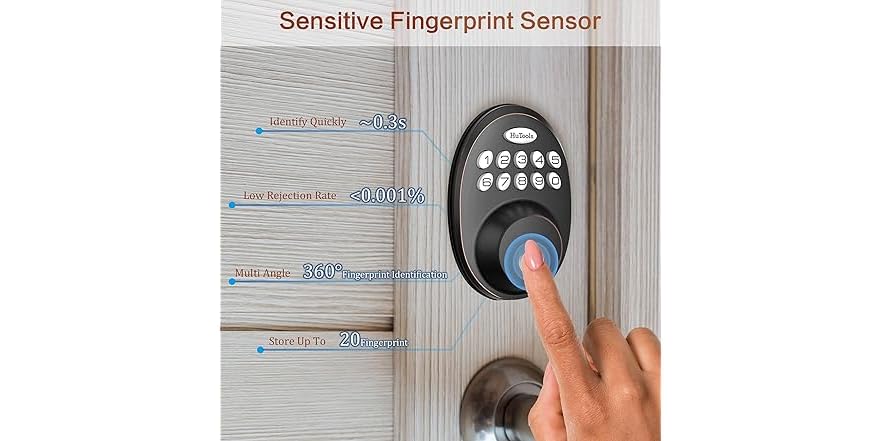 HuTools HT02 Finger Print Deadbolt Lock ORB