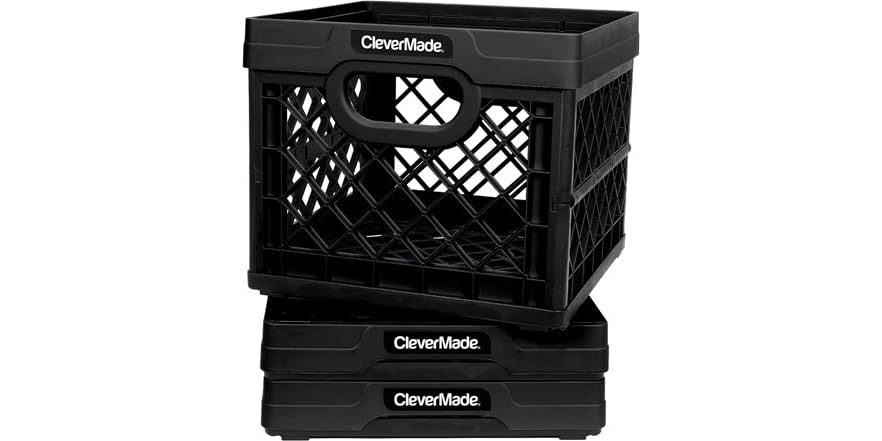 CleverMade Collapsible Milk Crate, 3PK - 25L