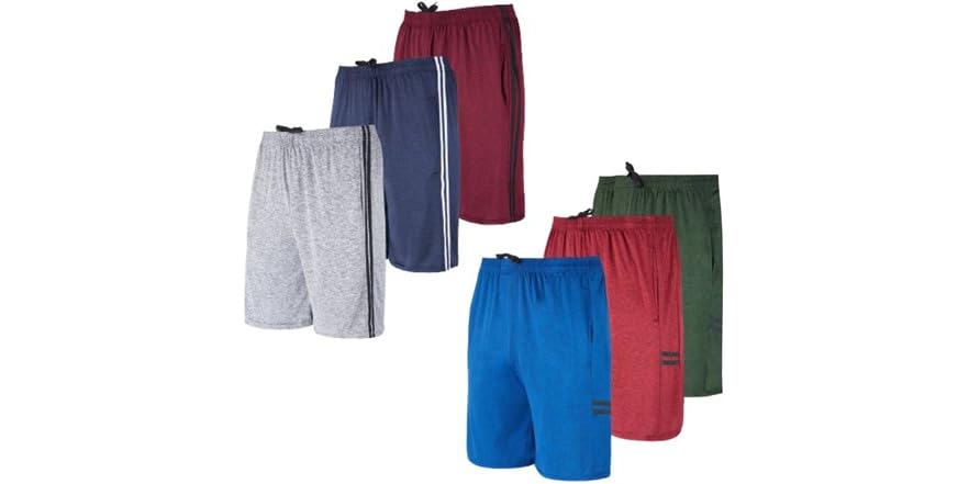 {6-Pack} Men's Active Dry-Fit Shorts