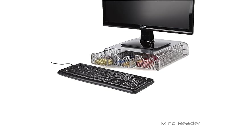 Mind Reader Monitor Stand Desk Organizer