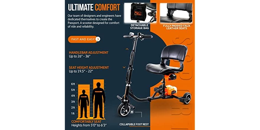 Superhandy 3 Wheel Folding Mobility Scooter