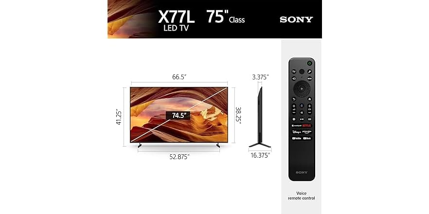 Sony 75" 4K Ultra HD TV X77CL Series TV (Refurbished)