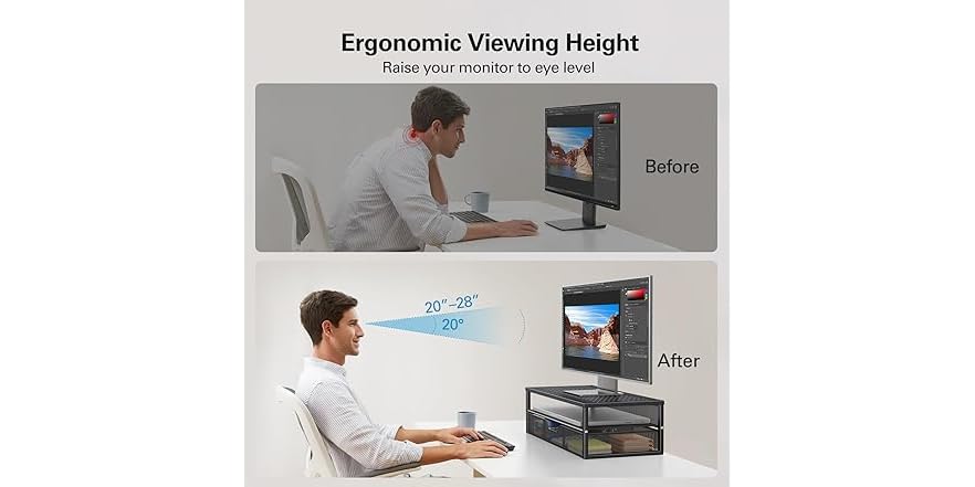 HUANUO 2 Tier Metal Monitor Stand