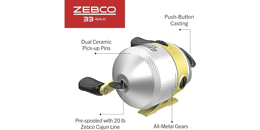 Zebco 33 MAX Gold Spincast Fishing Reel