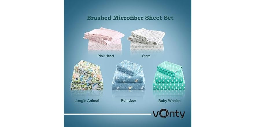 4 Piece Full Pink Heart Bed Sheet Set