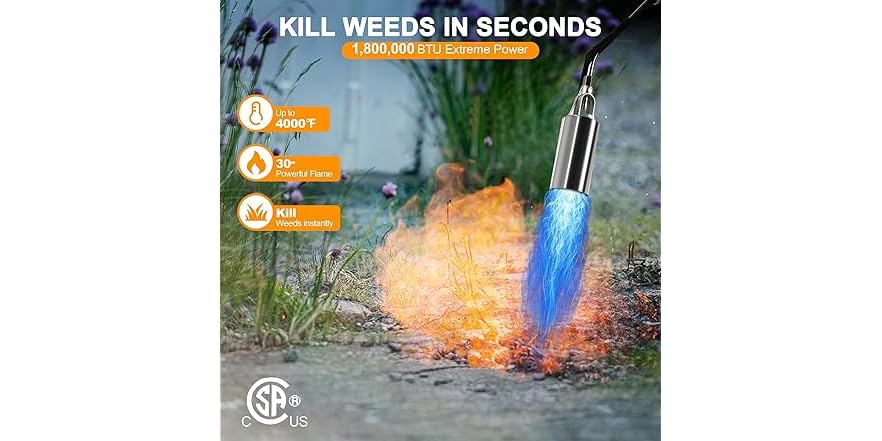 Athnevy FA0601 Propane Torch Kit Heavy Duty Weed Burn