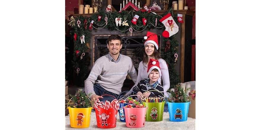 48 Pcs Small Plastic Christmas Buckets