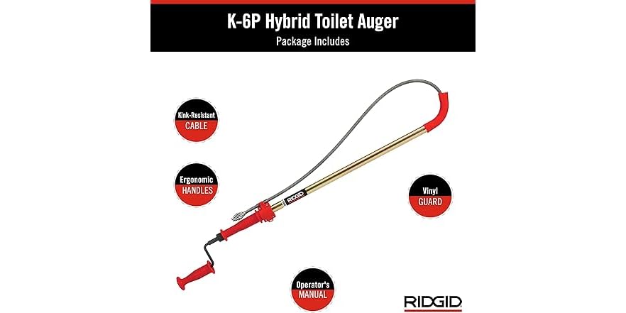 Ridgid 56658 K-6P 6' Toilet Auger