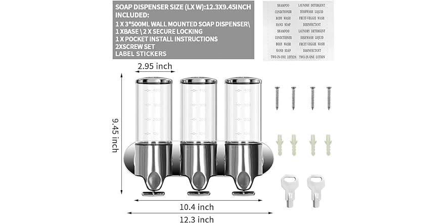 3 in 1 Clear Wall Mounted Shower Pump