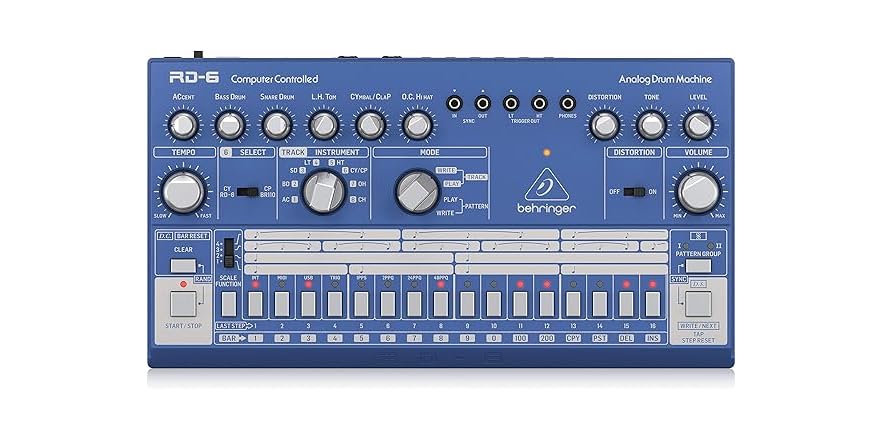 Behringer RD-6-BU Analog Drum Machine - Blue