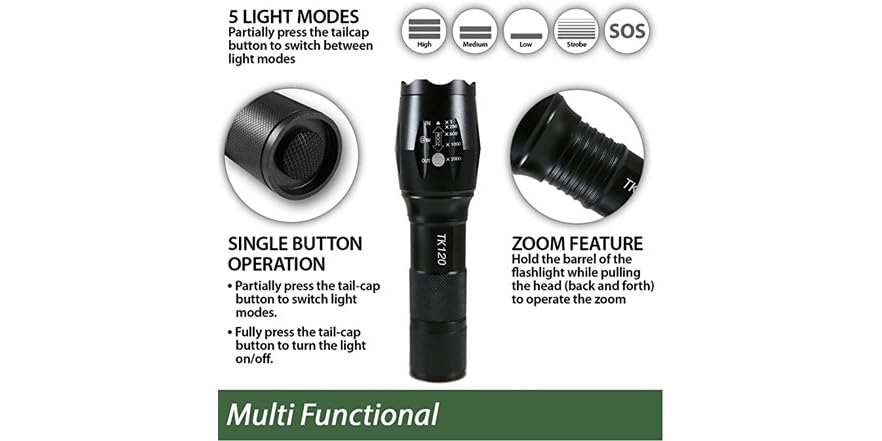 EcoGear FX LED Tactical Flashlight Kit TK120