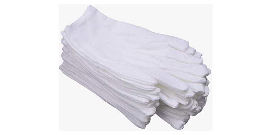 White Soft Cotton Gloves,Large