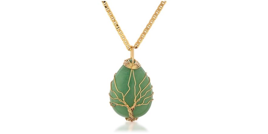 18K Gold Plated Earthstone Necklace