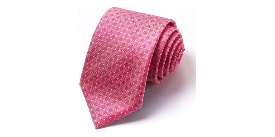 Formal Men’s Necktie - Hot Pink Grid