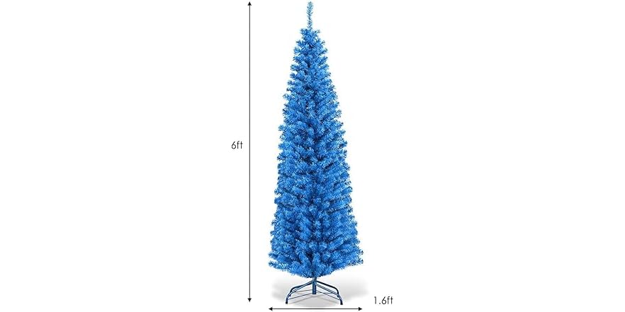 CHEFJOY 6FT Blue Pencil Christmas Tree
