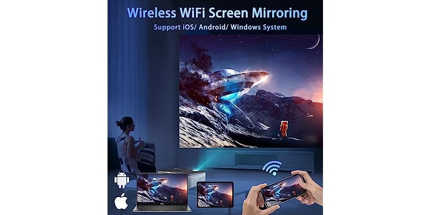 BEXTZUBY 1080P Bluetooth Projector