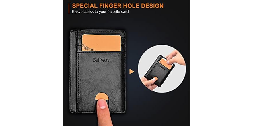 Buffway Slim Minimalist Leather Wallets