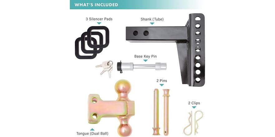 Zone Tech HI0004 Adjustable Trailer Hitch Black