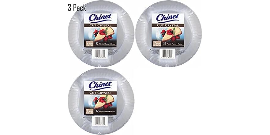 Chinet Cut Crystal Clear Plastic Plates