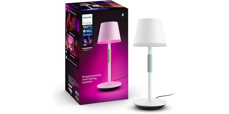 Philips Hue Go Smart Portable Table Lamp, White, 1 Pack