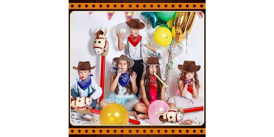 36 Pcs Cowboy Farm Party Costume Set