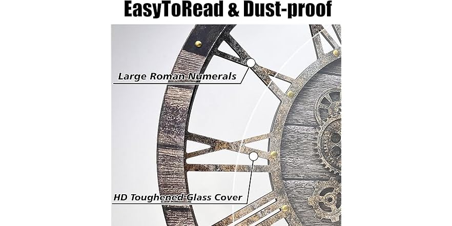 DORBOKER 27 Inch Large Wall Clock