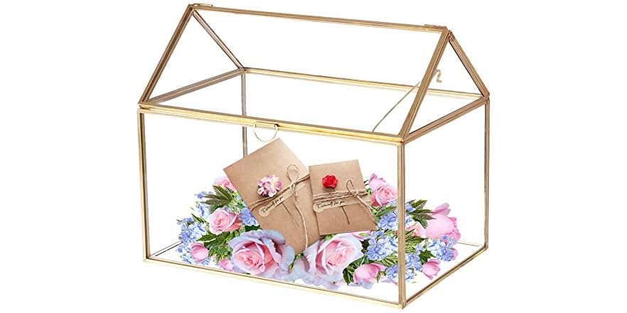 Glass Wedding Card Box