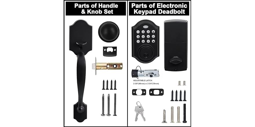 NeuType Black Keyless Entry Door Lock with Handle