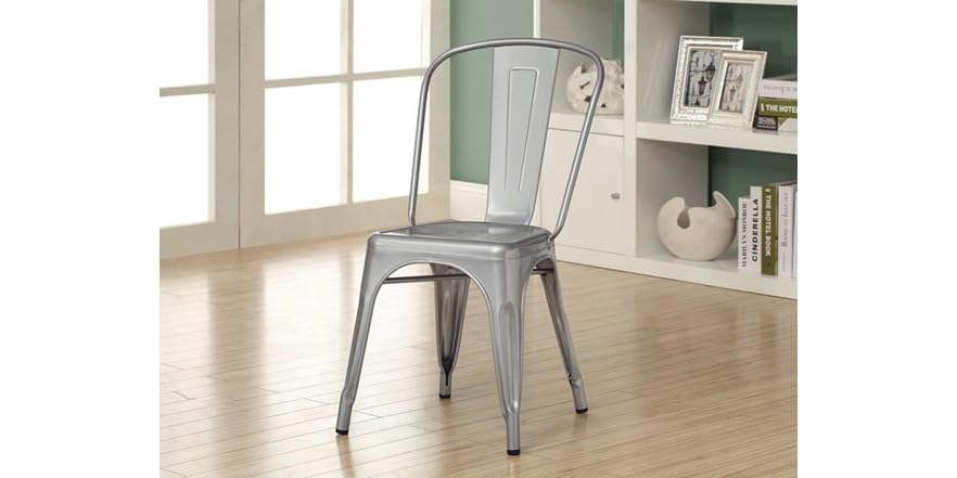 2PC Galvanized Metal Caf Chair