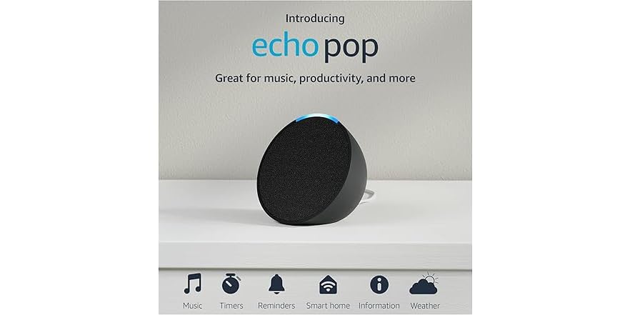 (NEW) Amazon Echo Pop (1st Gen) (Brown Box)