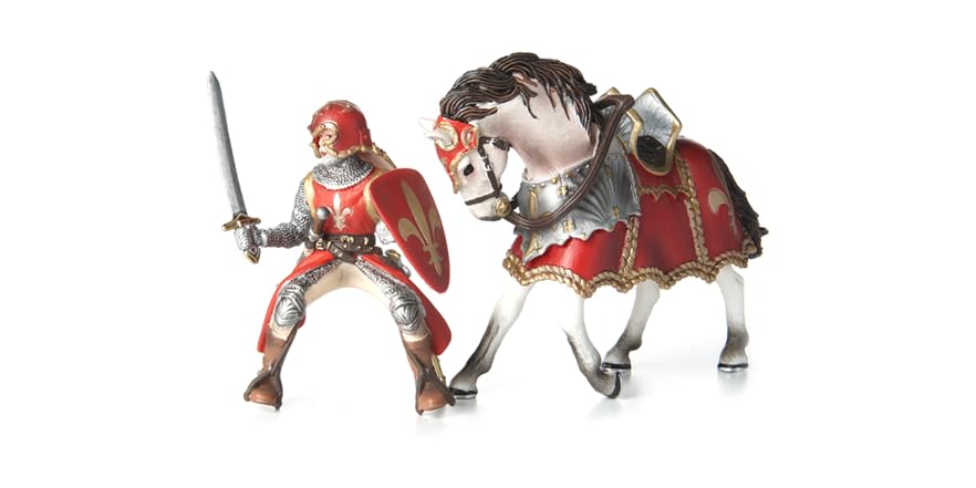 Red Knight with Sword on Horse