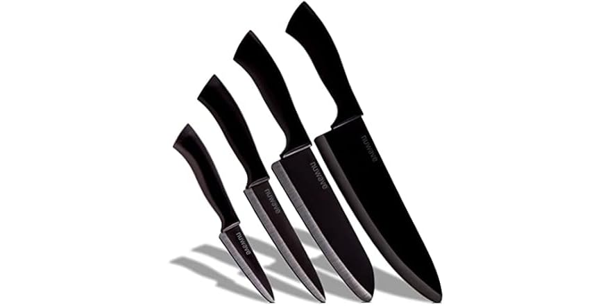 Nuwave 4-piece Black Ceramic Knife Set