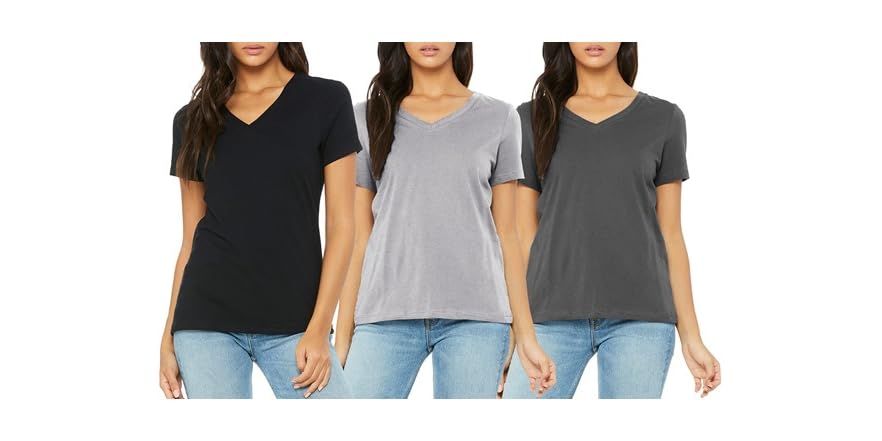 Womens V-Neck Classic Tee 3 or 6 Pack