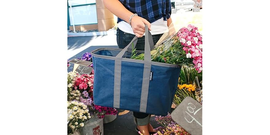 CleverMade Collapsible EcoBasket Tote - 30L BL/GR