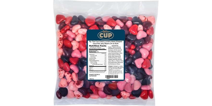 Cherry Heart Shaped Gourmet Jelly Beans 24 oz