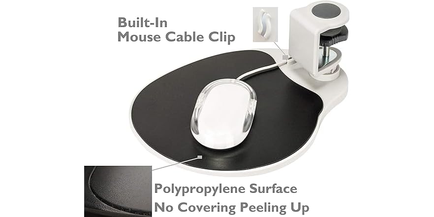 Clamp on Mouse Platform Under Desk Shelf