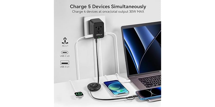 Minlu Universal Travel Multi Adapter