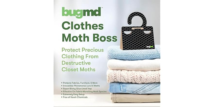 BugMD Clothes Moth Boss Traps- Choose Size & Color