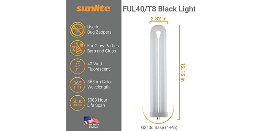 SUNLITE Fluorescent Black Light Bulbs