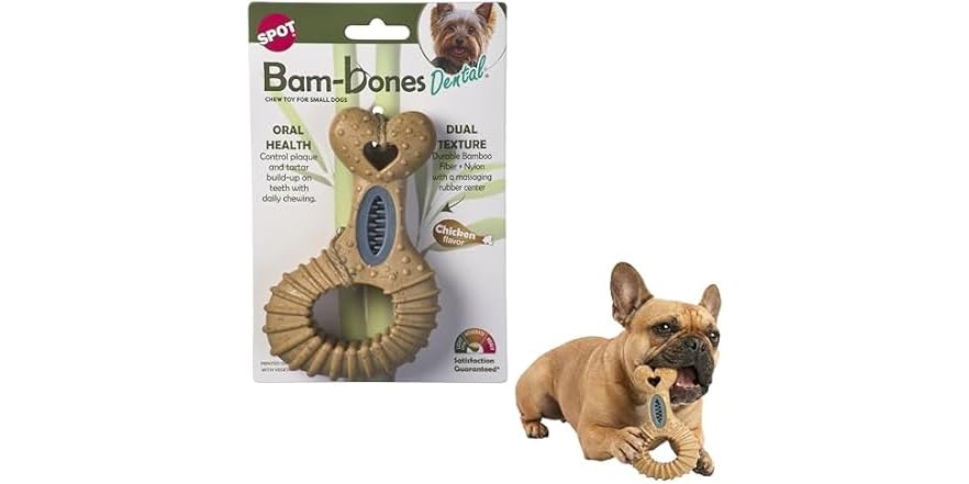 SPOT Bam-Bones Dental Drumstick Dog Chew Toy