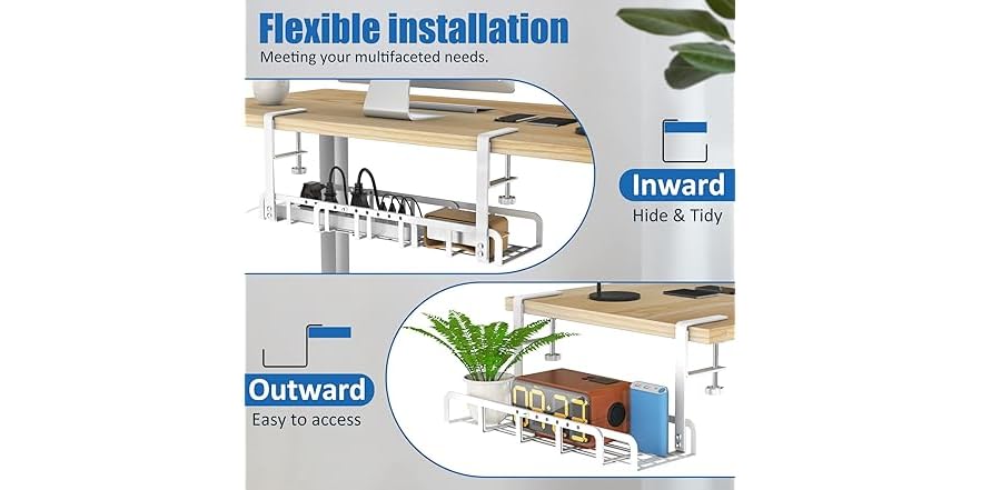 Retractable Desk Cable Management Tray