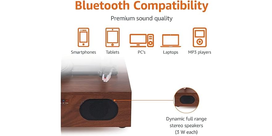 AmazonBasics Desktop Turntable Record Player