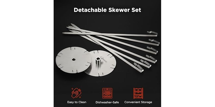 TURBRO Universal Grill Rotisserie Skewer Set