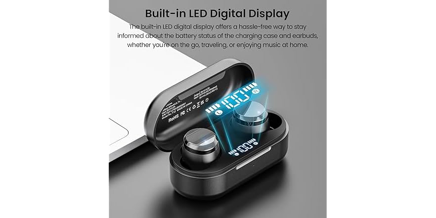 TOZO T12 Ergonomic Bluetooth Earbuds